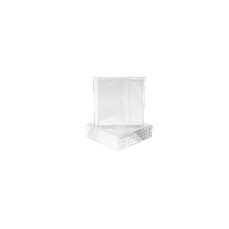 Pack 100 - 10.4mm Capas CD Jewelcase para 1 CD/DVD Transparente MediaRange